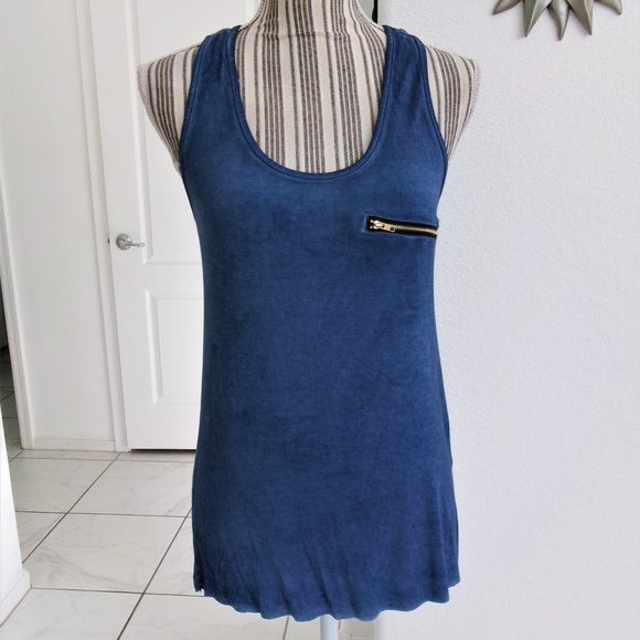 POL | Tops | New Pol Dark Indigo Blue Garment Tie Dye Racerback Top S ...